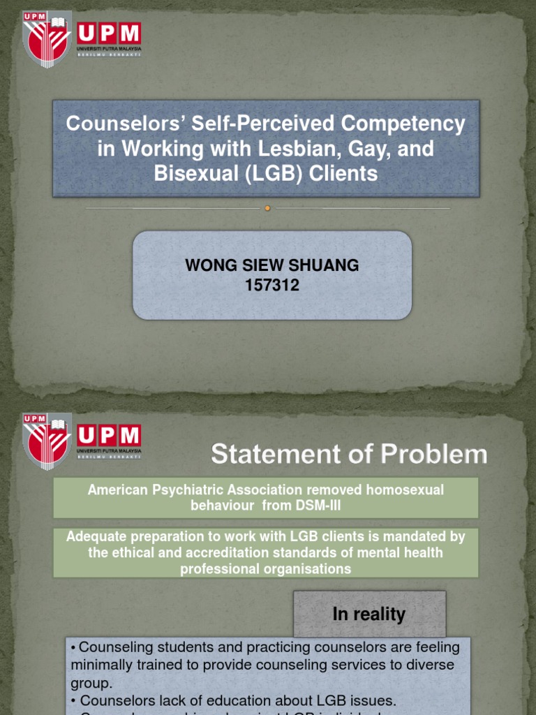 Counselor's Self-Perceived Competency Working With LGB Clients | PDF ...