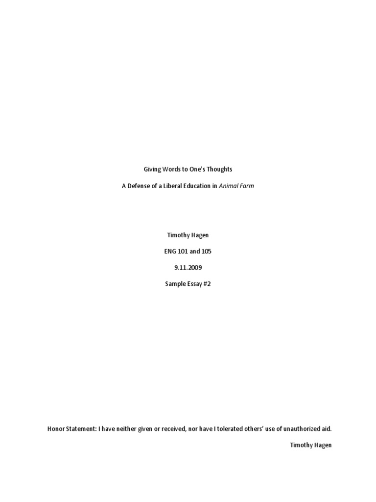 Animal Farm Sample Essay Color Coded-1 | PDF | Argument | Logic