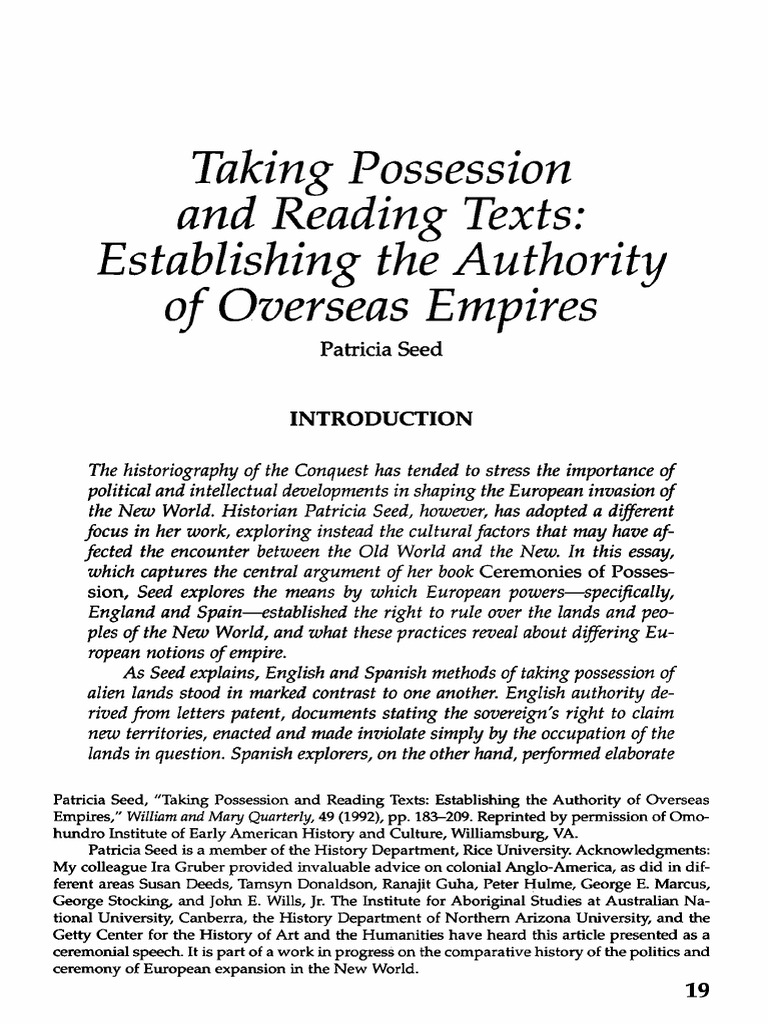 Taking Possession | PDF | England | Portugal