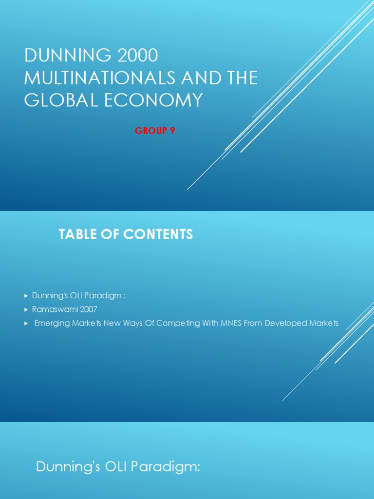dunning oli etc ppt.... | Foreign Direct Investment | Market (Economics)