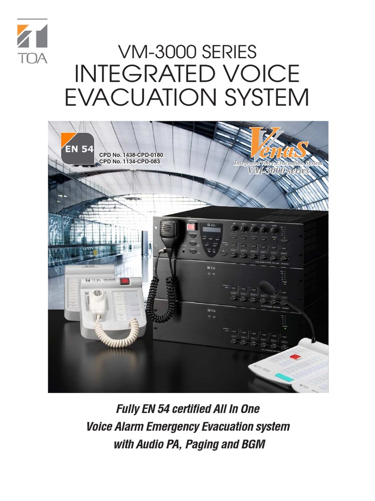 TOA VM-3000 Voice Evacuation System | PDF | Microphone | Electrical ...