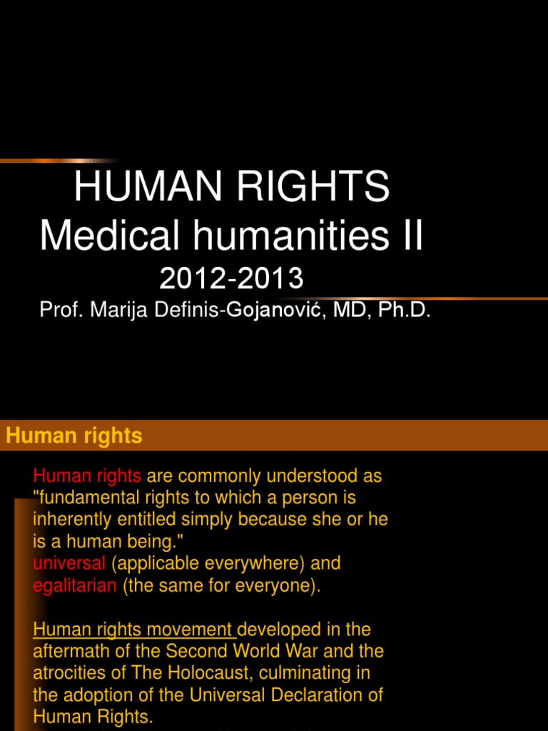 Human Rights Medical Humanities II: Prof. Marija Definis-Gojanović, MD ...