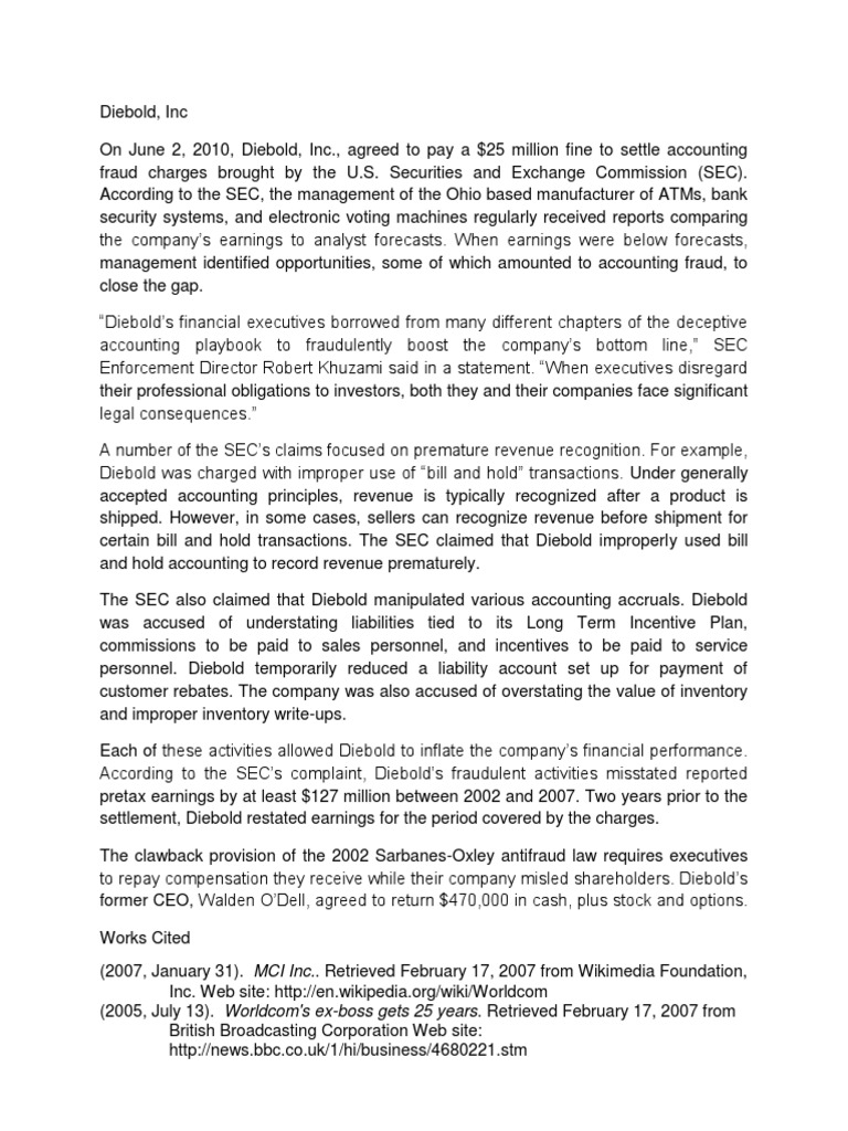 Fraud Cases | Corporate Law | Economies