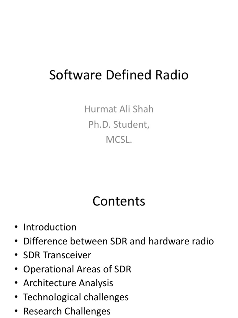 Software Defined Radio | PDF | Software Defined Radio | Wireless
