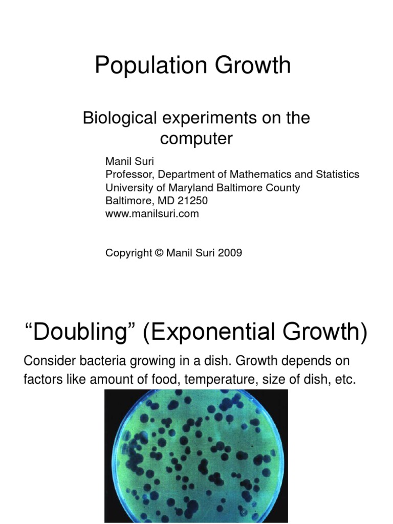 Population Growth: Biological Experiments On The Computer | PDF | Chaos ...