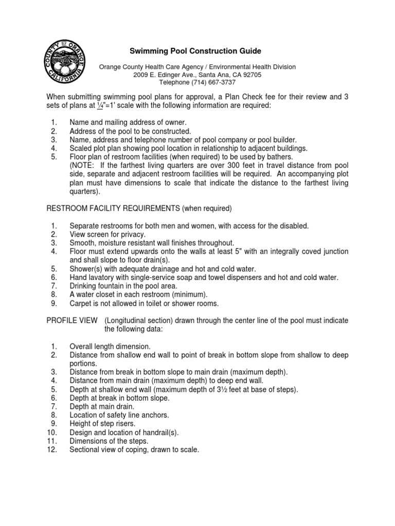 A Comprehensive Guide to Swimming Pool Construction Requirements ...