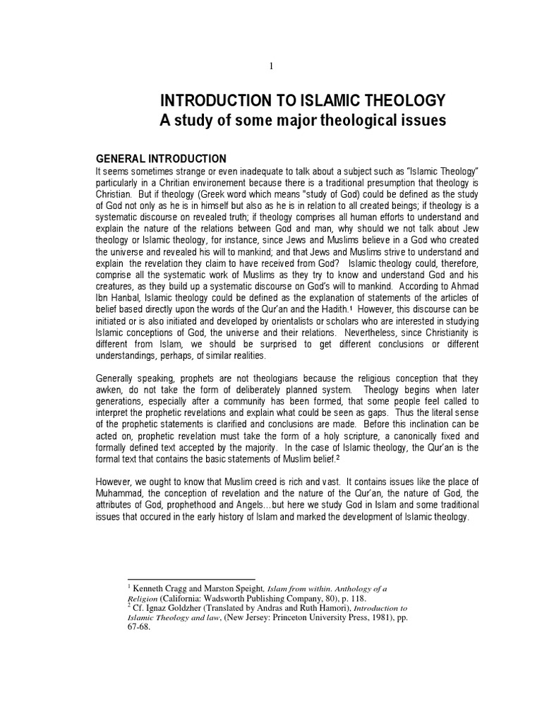 Introduction To Islamic Theology | PDF | Tawhid | Monotheism
