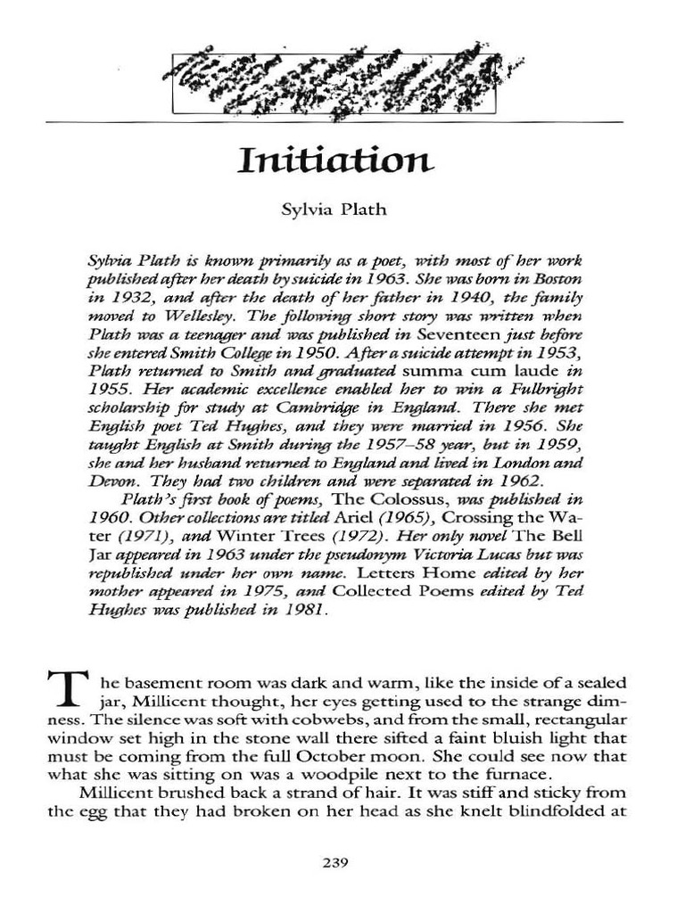 Initiation Story by Plath