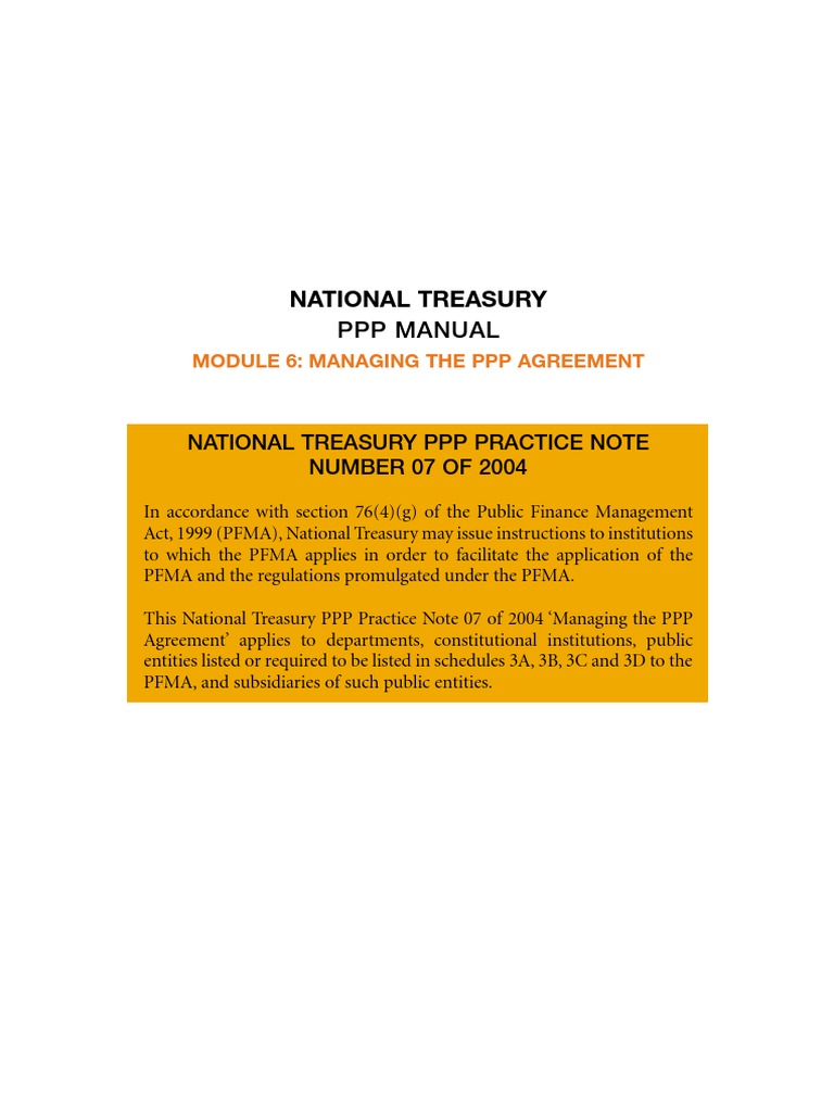 Managing The PPP Agreement | PDF | Public–Private Partnership | Governance