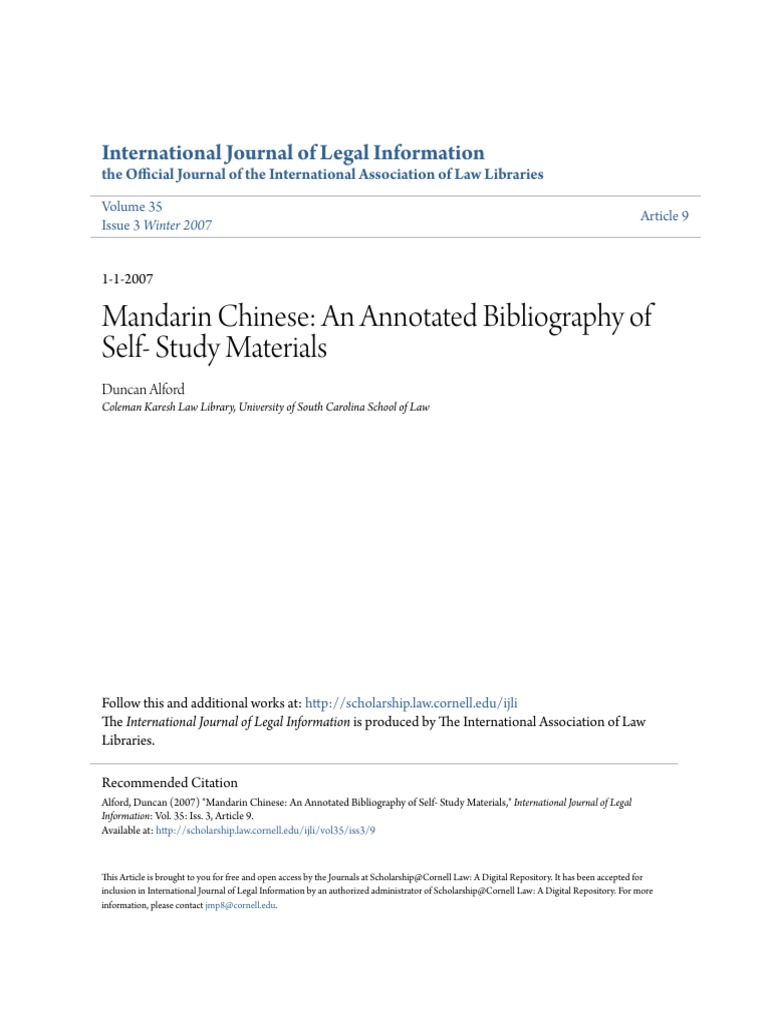 Annotated Bibliography: Mandarin Self-Study | PDF | Chinese Characters ...