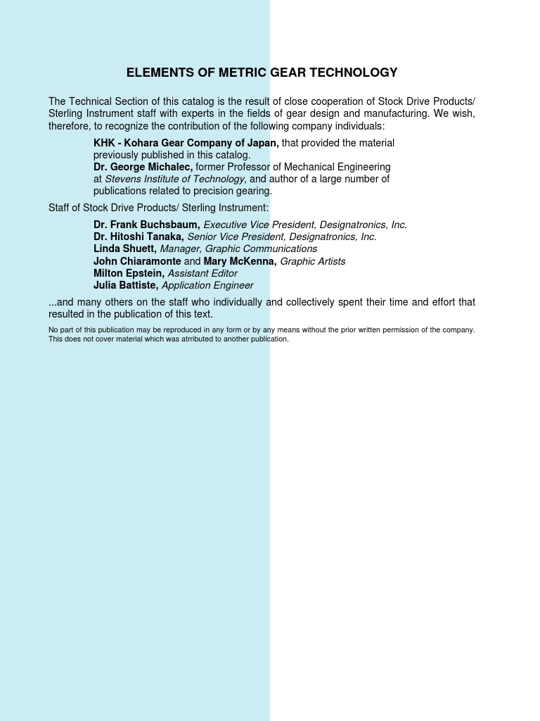 Elements of Metric Gear Technology | PDF | Gear | Engineering Tolerance