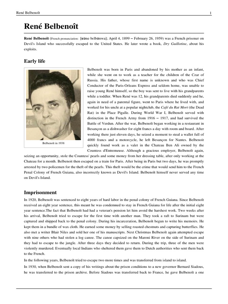 René Belbenoît.pdf | Penal Imprisonment | Imprisonment And Detention