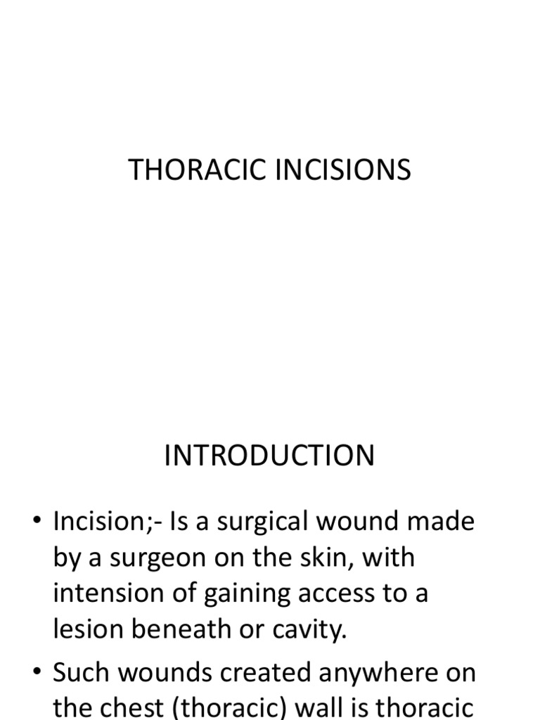 Types of Thoracic Incisions Explained | PDF | Thorax | Surgery