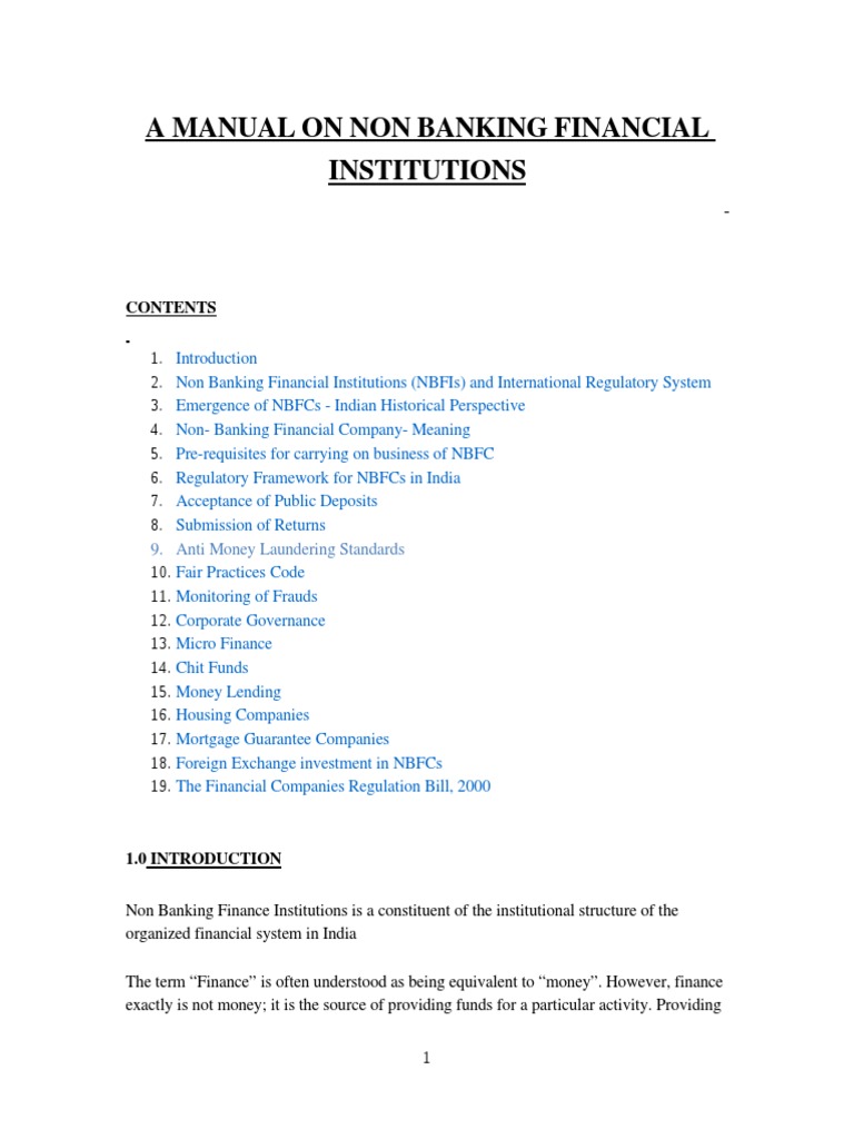A Manual On Non Banking Financial Institutions: 9. Anti Money ...