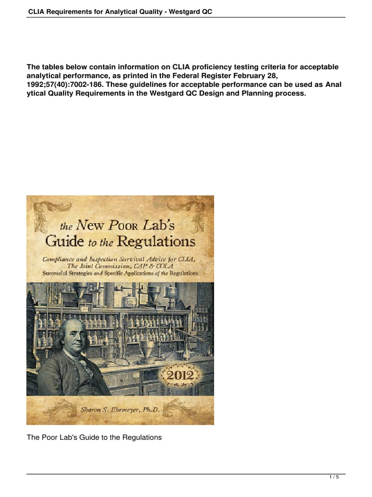 The Poor Lab's Guide To The Regulations | PDF | Lactate Dehydrogenase ...
