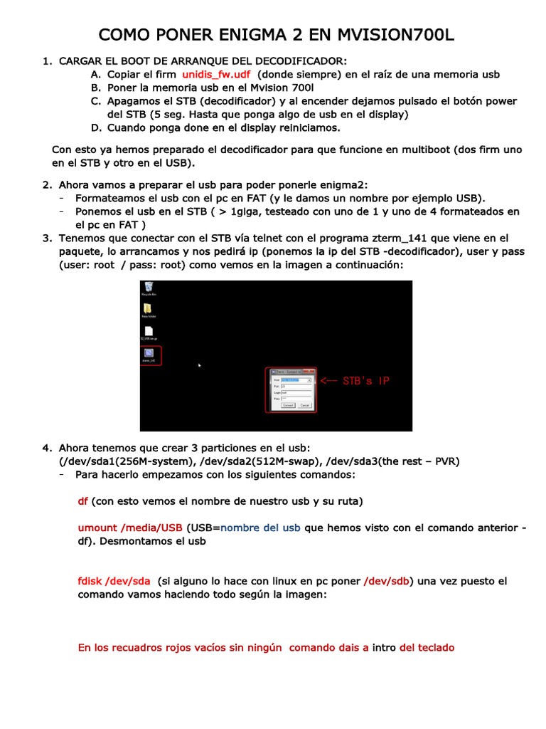 Como Poner Enigma 2 en Mvision700l | PDF | USB | Arquitectura de ...