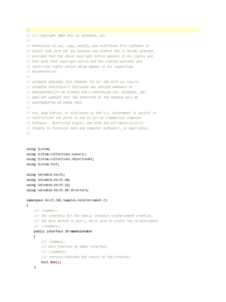 FramReinMaker Revit Csharp | PDF | Autodesk Revit | Application Programming Interface