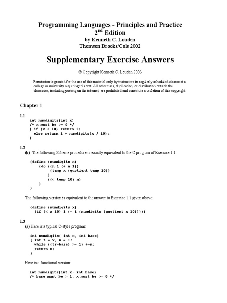 Ejercicios K. Louden Impares PDF | PDF | C (Programming Language) | Variable (Computer Science)