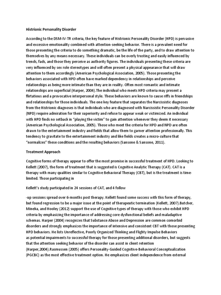 Histrionic Personality Disorder.docx | Cognitive Behavioral Therapy ...