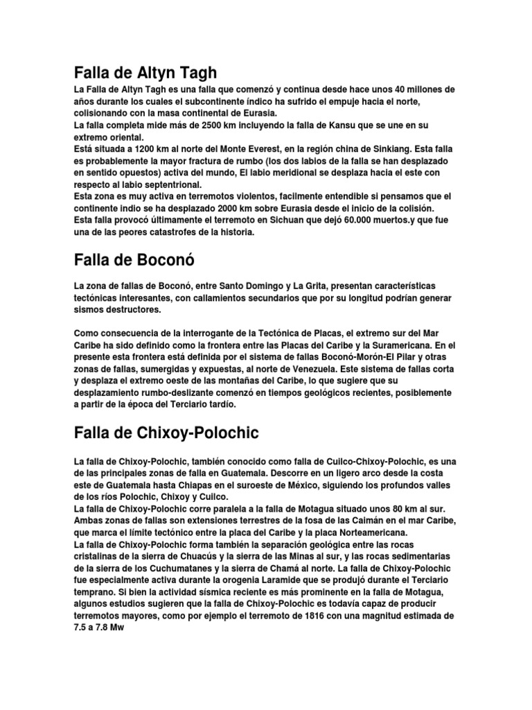 Falla de Altyn Tagh | PDF | Sismología | Geología estructural
