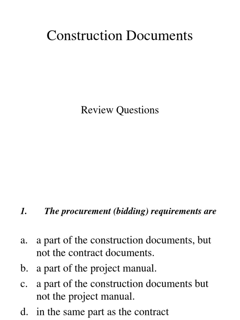 Construction Document Review Guide | PDF | Construction Bidding ...