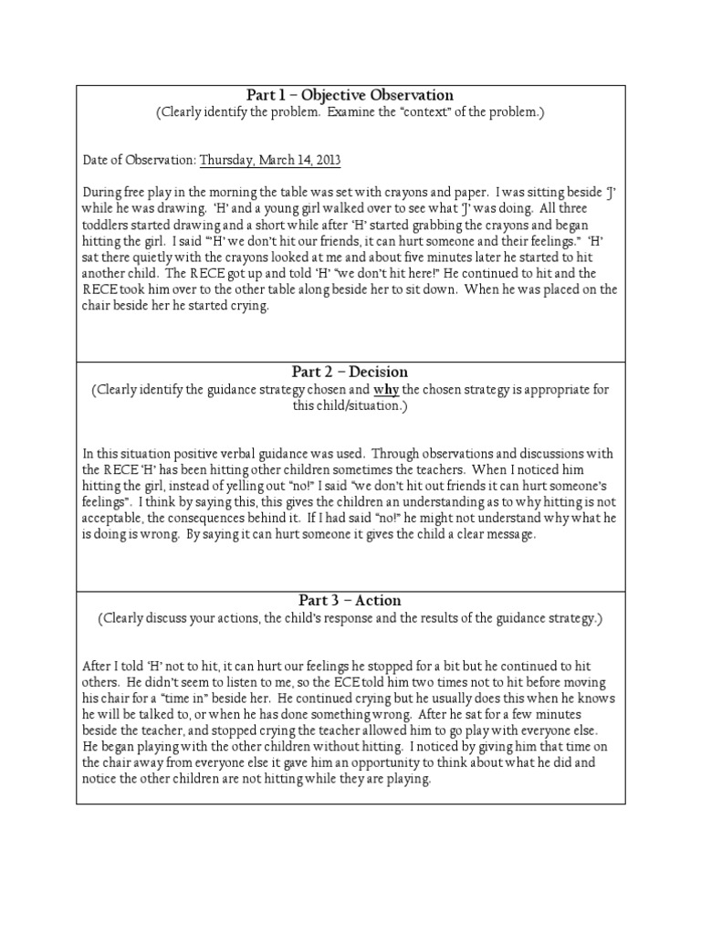 Part 1 - Objective Observation | PDF