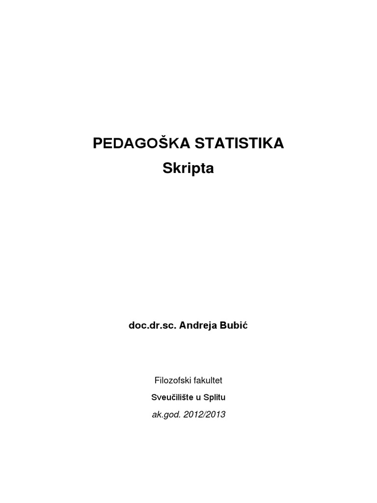 Pedagoska Statistika | PDF