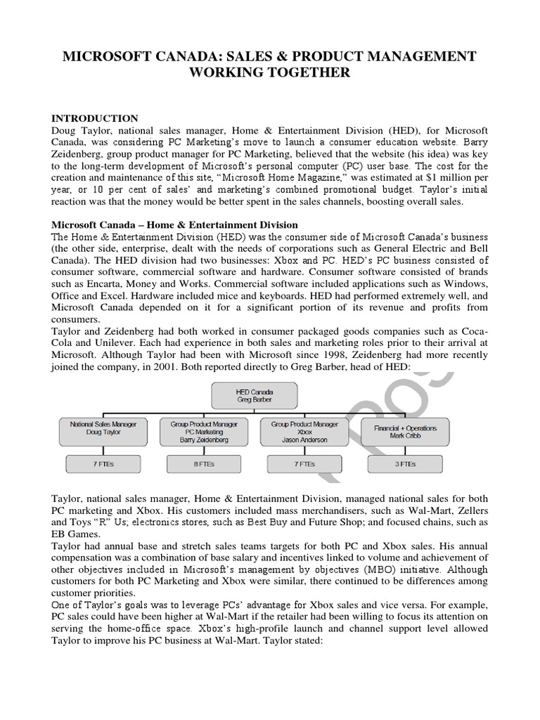 Case Microsoft Canada | PDF | Personal Computers | Microsoft