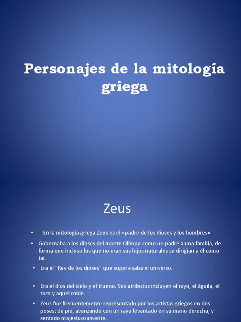 Personajes de La Mitologia | PDF | Deidades griegas | Religión Griega ...