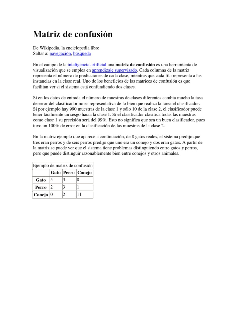 Matriz de Confusión | PDF | Inteligencia artificial | Inteligencia (IA ...