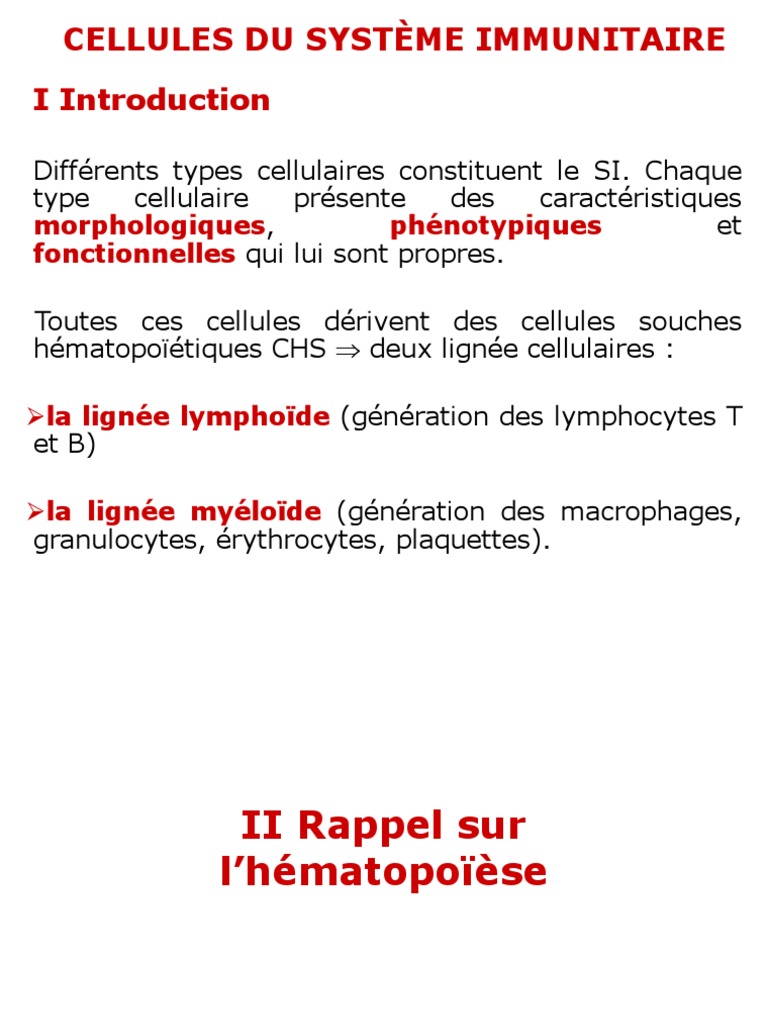 4 Cellules Du Systeme Immunitaire I | PDF | Globule blanc | Macrophage