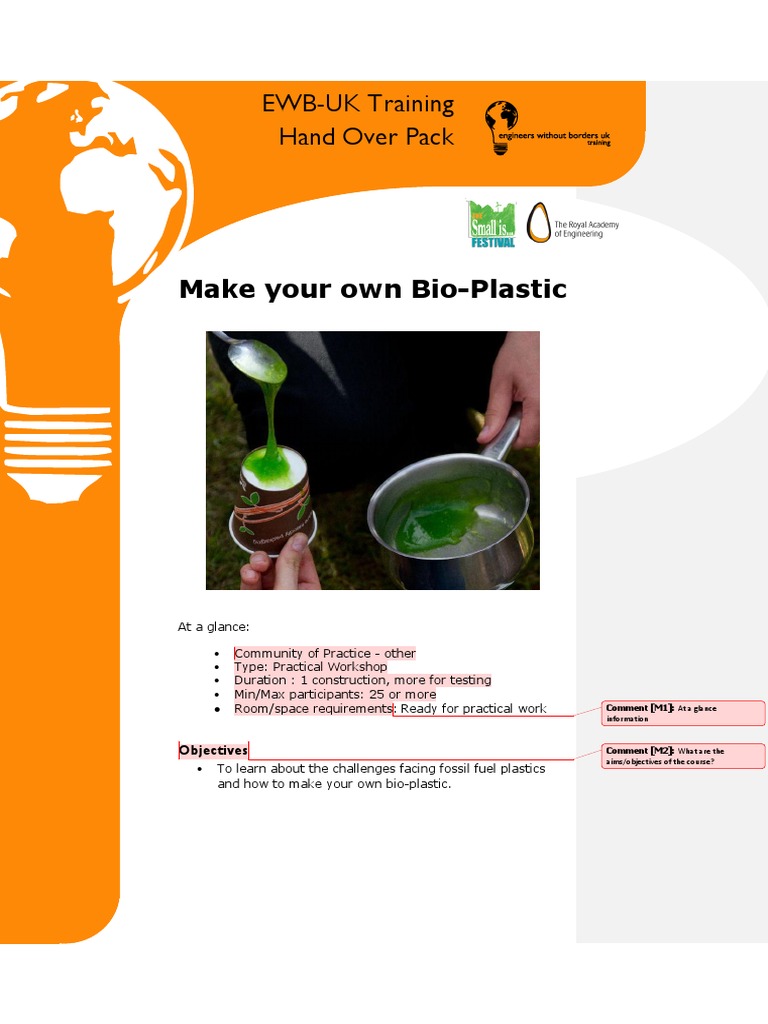 Make Your Own Bio-Plastic | PDF | Renewable Resources | Plastic