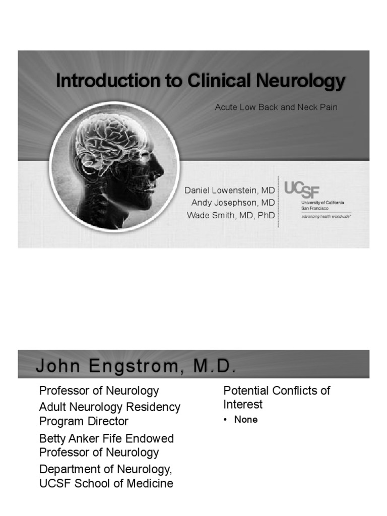 Introduction To Clinical Neurology: Acute Low Back and Neck Pain | PDF ...