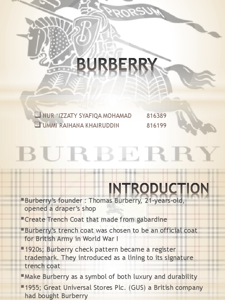 Burberry Slide | PDF | Suit (Clothing) | Brand