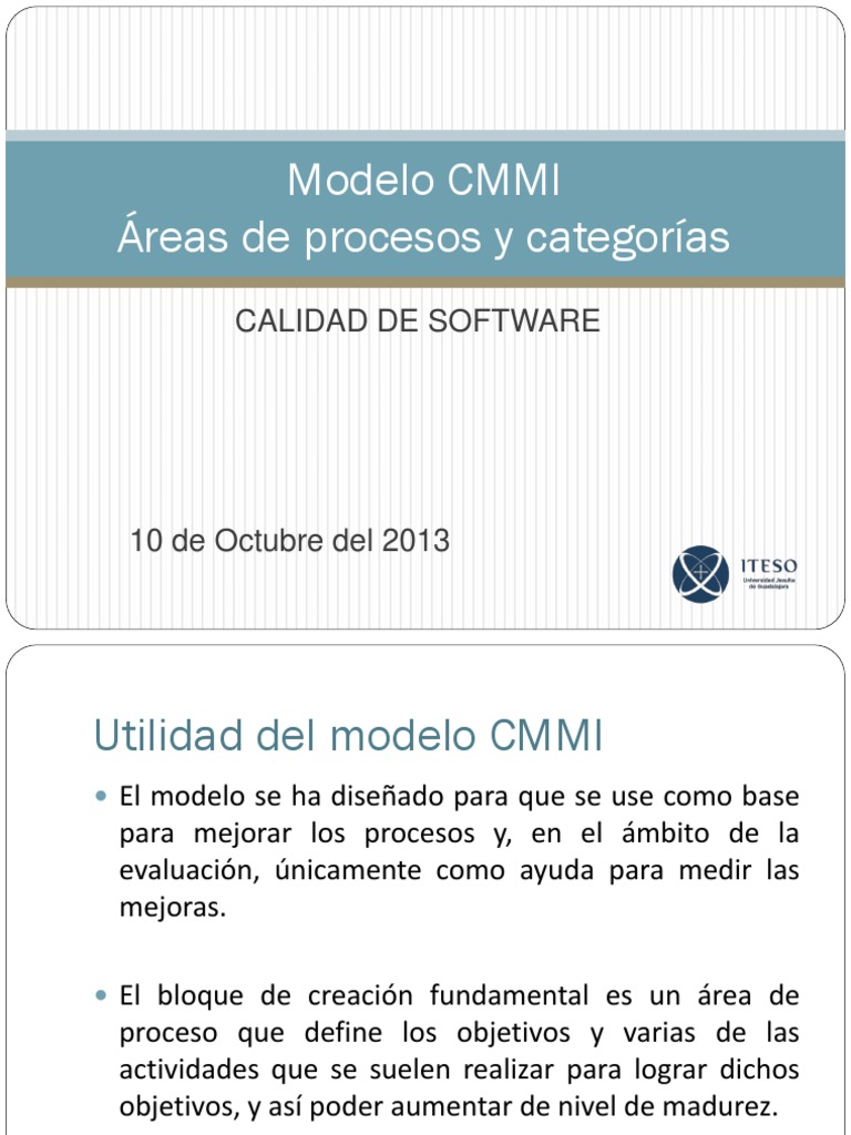 Presentación CMMI PDF | PDF | Software | Calidad (comercial)