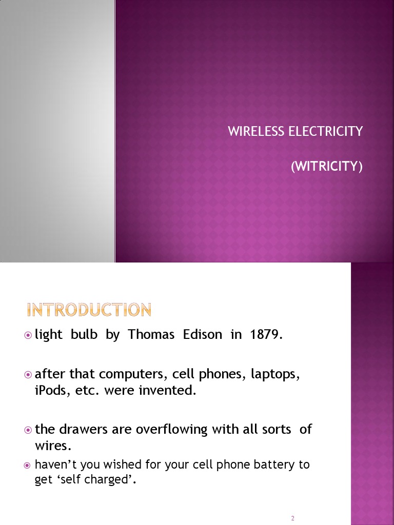 Wireless Electricity | PDF | Wireless | Electricity