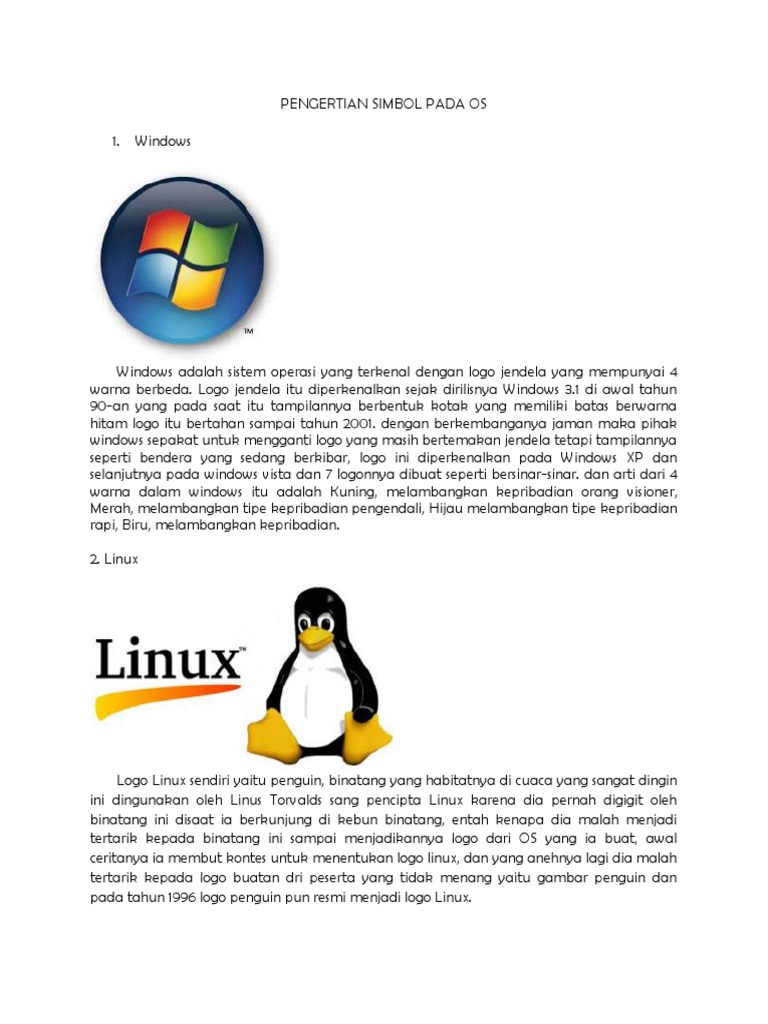 Arti Lambang Berbagai Macam Operating System (Os) | PDF