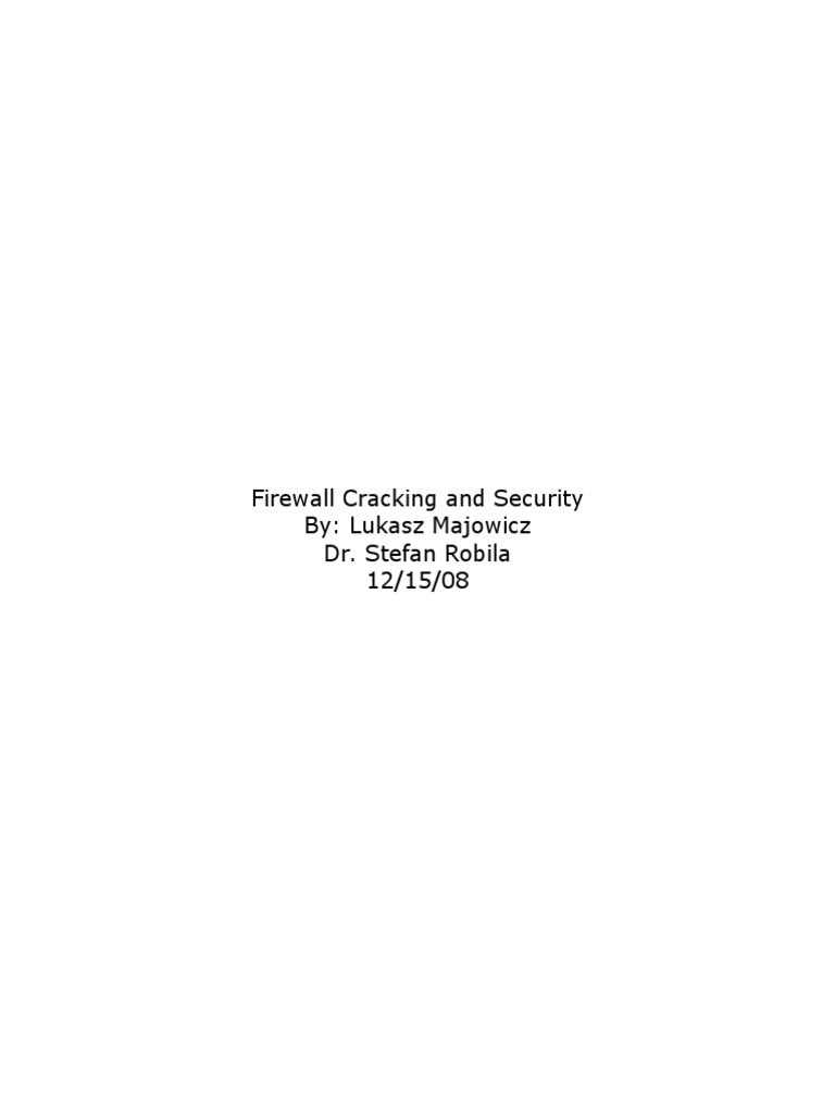 Firewall Cracking | PDF | Firewall (Computing) | Computer Security