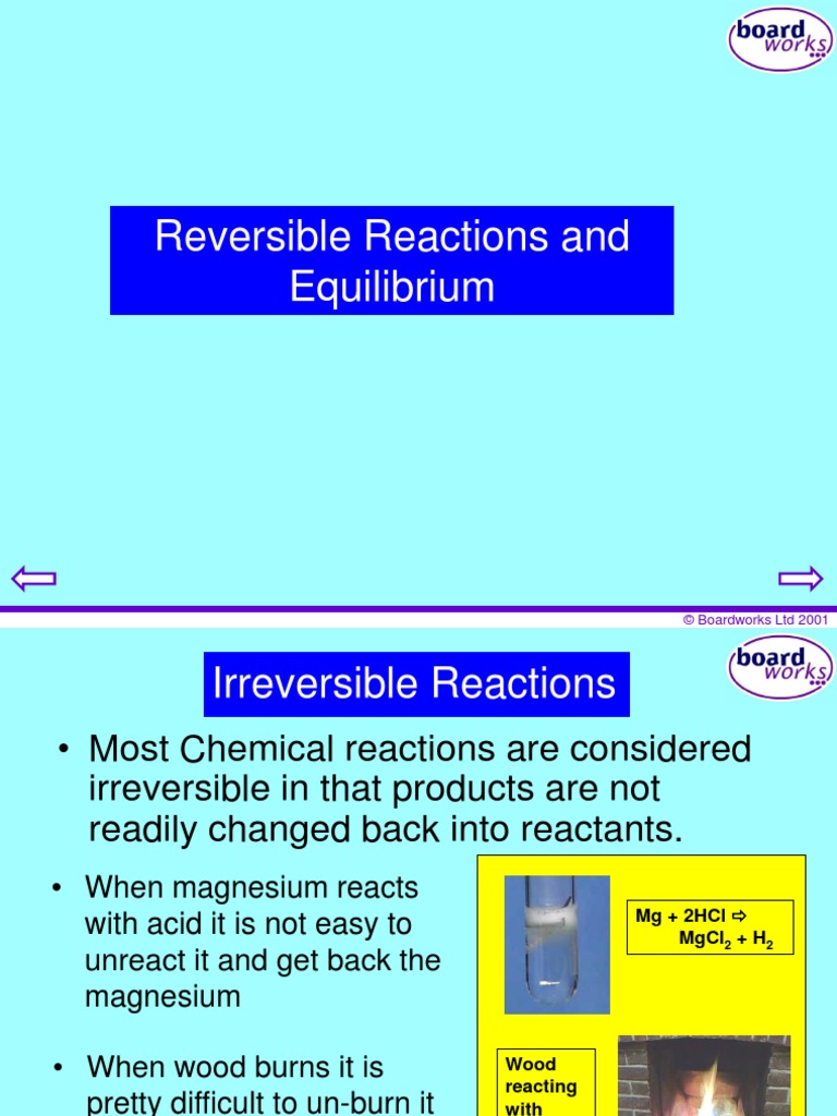KS4 Reversible Reactions | PDF | Chemical Equilibrium | Chemical Reactions