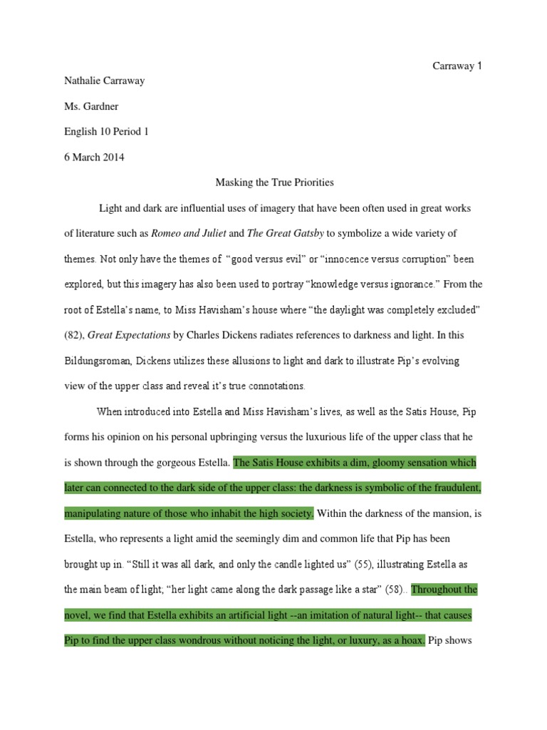 Great Expectations Literary Analysis | PDF | Great Expectations ...