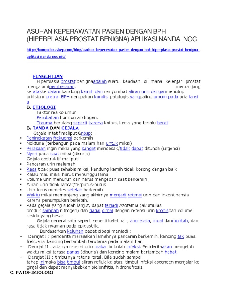 Asuhan Keperawatan Pasien Dengan BPH | PDF | Sains & Matematika