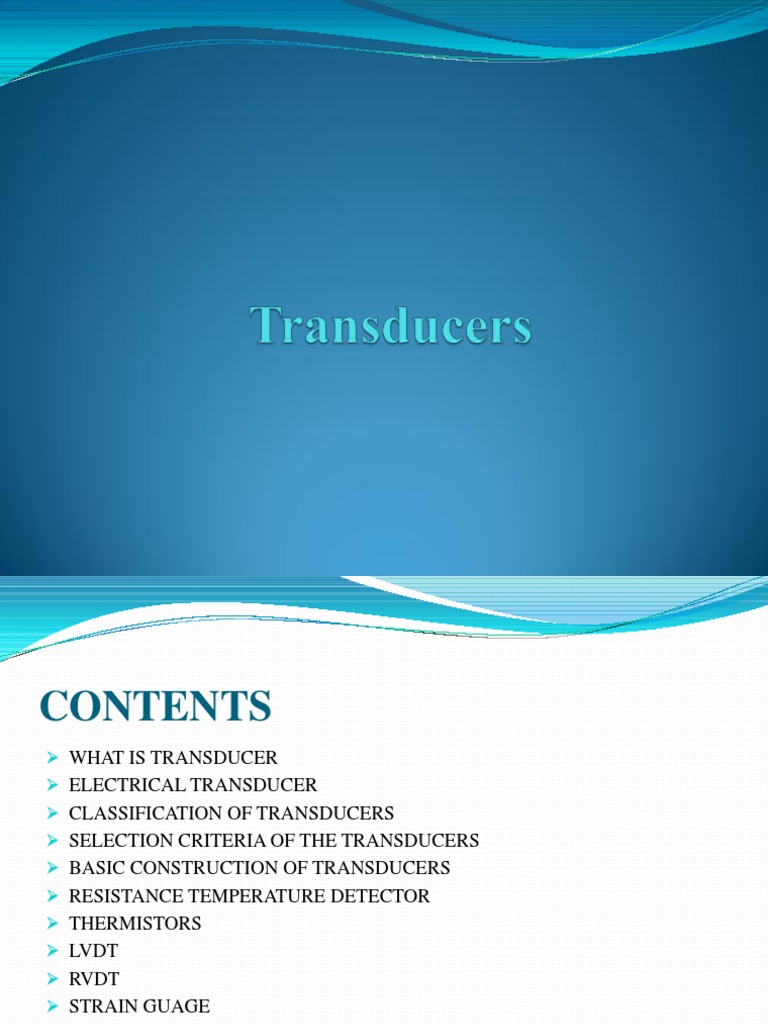 Transducers Presentation | Download Free PDF | Pressure Measurement ...