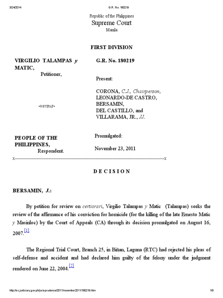 Talampas V People | PDF | Burden Of Proof (Law) | Criminal Law