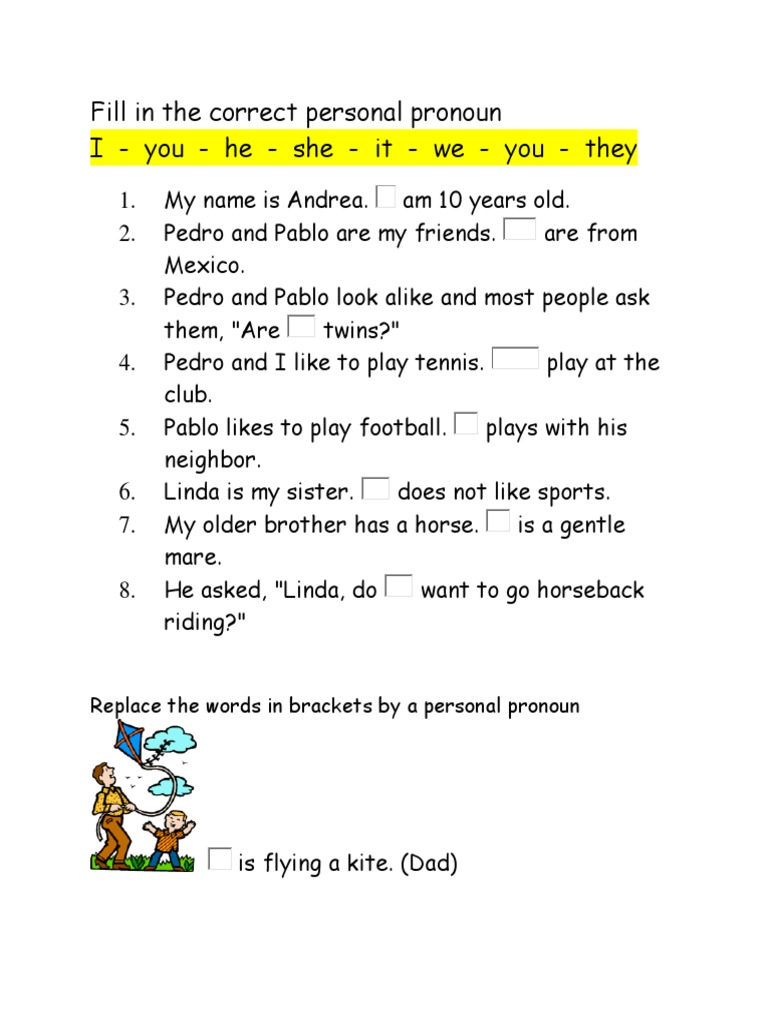 Personal Pronouns: Identifying Subjects in a Descriptive Paragraph | PDF