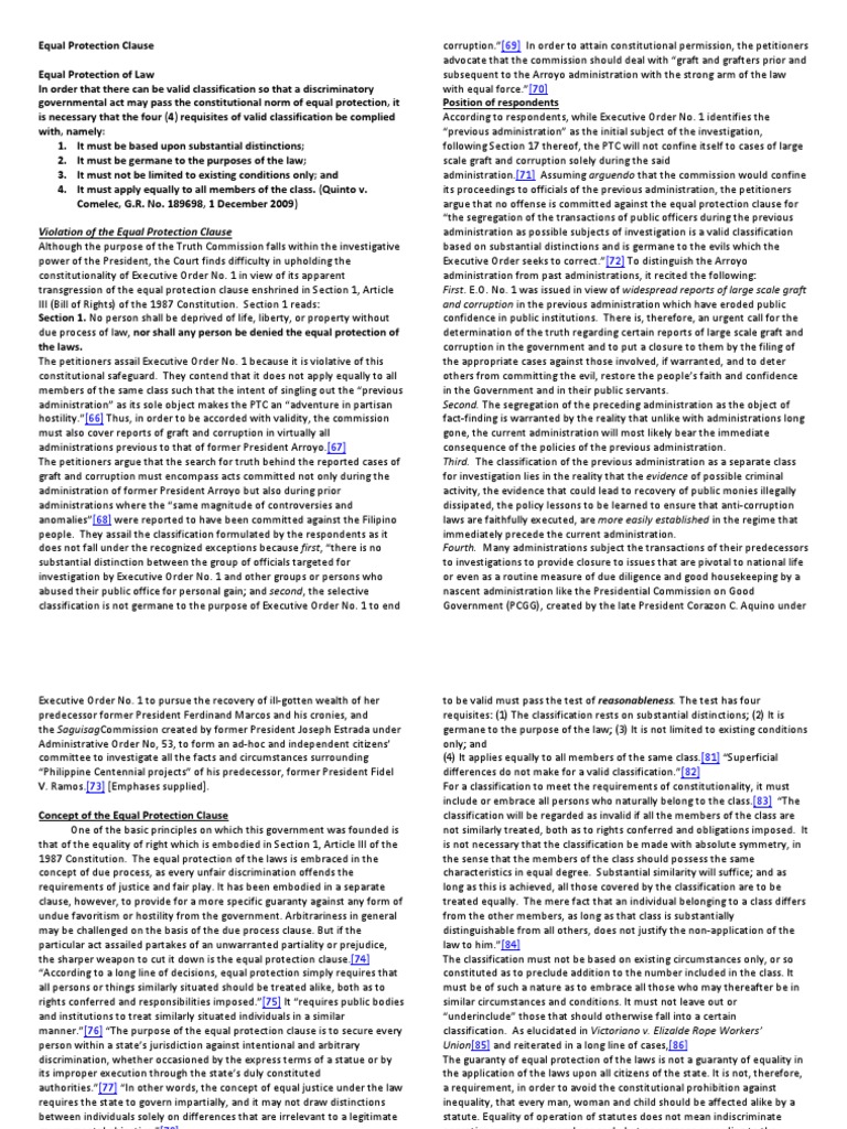 Equal Protection | PDF | Search And Seizure | Equal Protection Clause