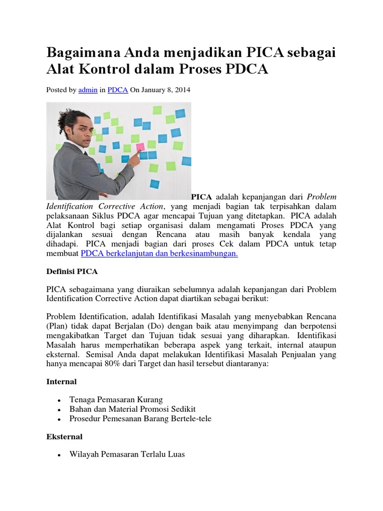 Bagaimana Anda Menjadikan PICA Sebagai Alat Kontrol Dalam Proses PDCA | PDF