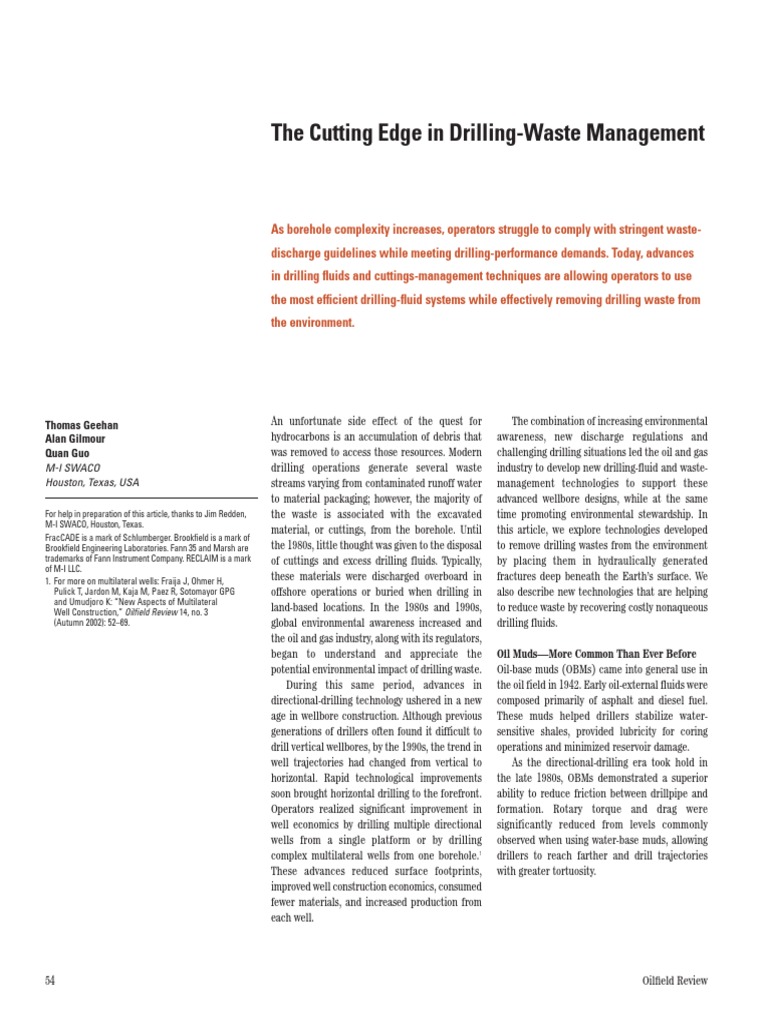 Drilling Waste Management | PDF | Technology & Engineering