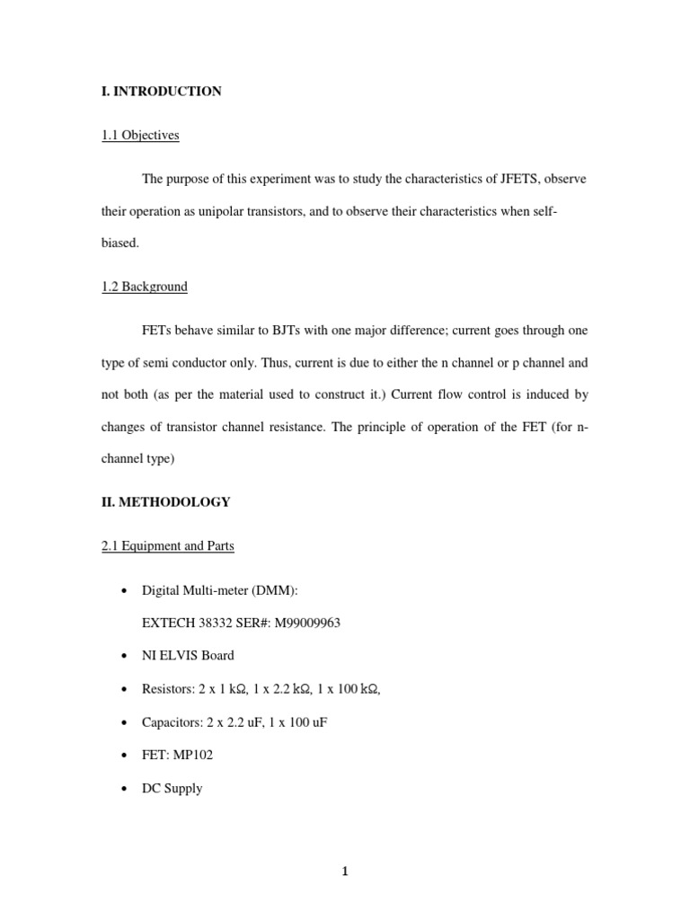 FET Experiment | PDF | Field Effect Transistor | Bipolar Junction ...