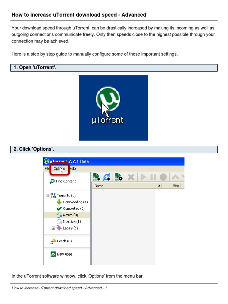 How To Increase Utorrent Download Speed Advanced | PDF | Information ...