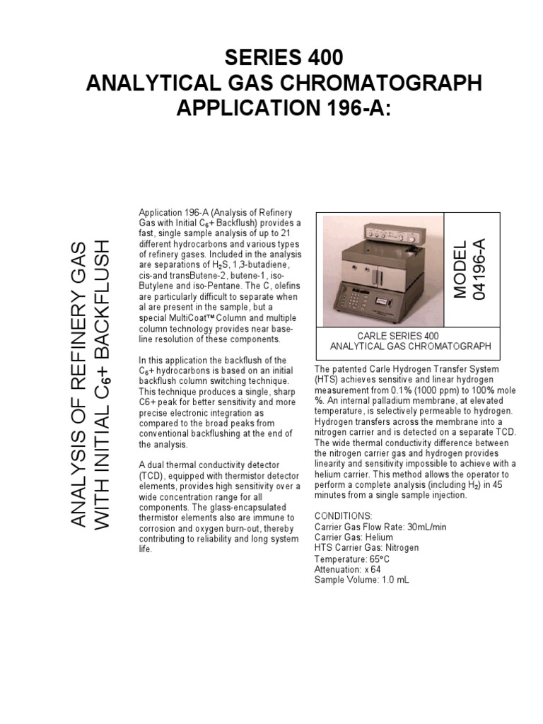 Carle Chromatograph Series 400 196-A Brochure | PDF | Gas ...
